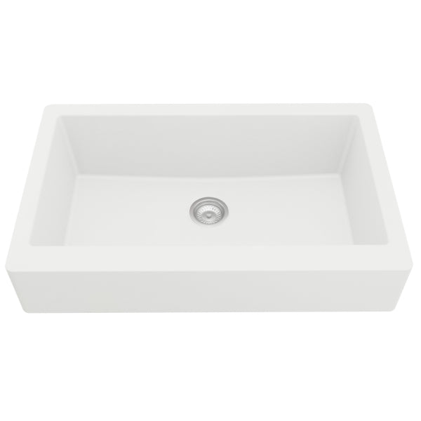 QAR-740 Retrofit Farmhouse/Apron-Front Quartz Composite 34 in. Single ...